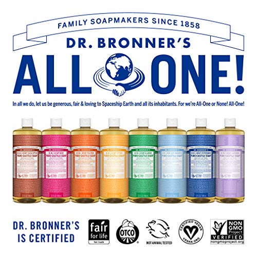 Dr. Bronner's - Pure-Castile Liquid Soap (Lavender, 32 Fl Oz) - Made with Organic Oils, 18-in-1 Uses: Face, Body, Hair, Laundry, Pets and Dishes, Concentrated, Vegan, Non-GMO