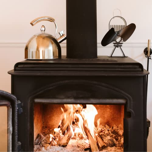Ecofan® AirDeco I, Superior Performance Stove Fan, Heat Powered, Contemporary Style. Low Start Temperature, 160CFM Black Blade, Mid-Sized