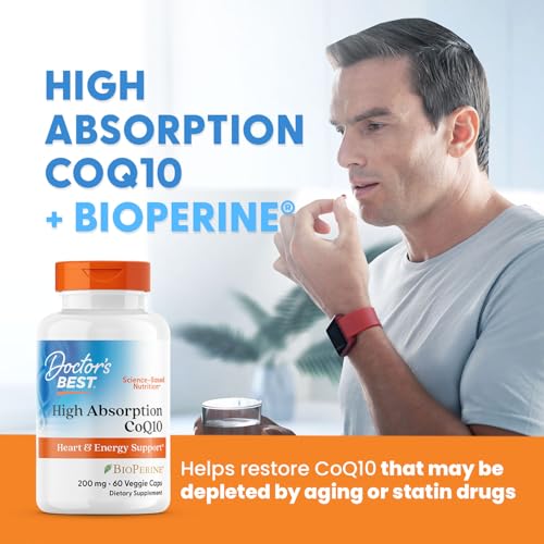 Doctors Best High Absorption CoQ10, Heart & Energy Support*, USP Verified, Naturally Fermented CoQ10, Non-GMO, Gluten Free, Soy Free, Vegan 60 Veggie Caps