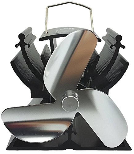 4.9 inches Mini Heat Powered Stove Fan for Small Space Wood/Log Burner/Fireplace(Silver)