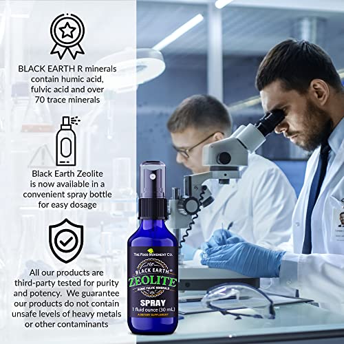 The Food Movement Black Earth Zeolite with Humic and Fulvic Acids and Trace Minerals for Detox, Digestion, Immunity, and More - Pump Spray Bottle