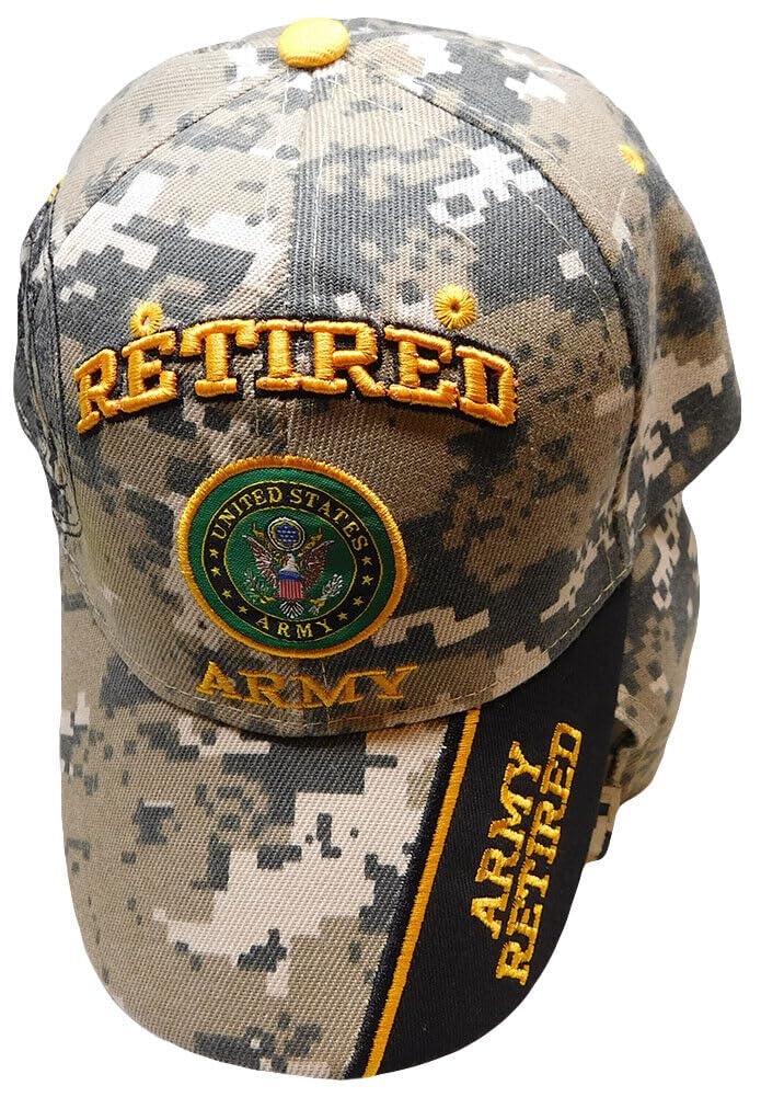 Ant Enterprises U.S. Army Hat Military Army Retired Official Licensed Baseball Cap- ACU Camo