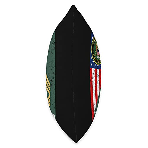 Retired Army Apparel Retired Army Master Sergeant Half Rank & Flag Throw Pillow, 16x16, Multicolor
