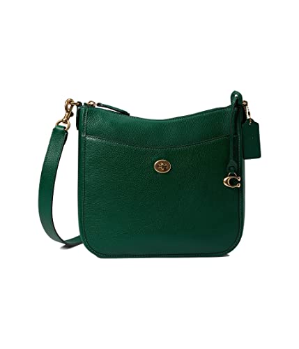 COACH Polished Pebble Leather Chaise Crossbody Dark Pine One Size