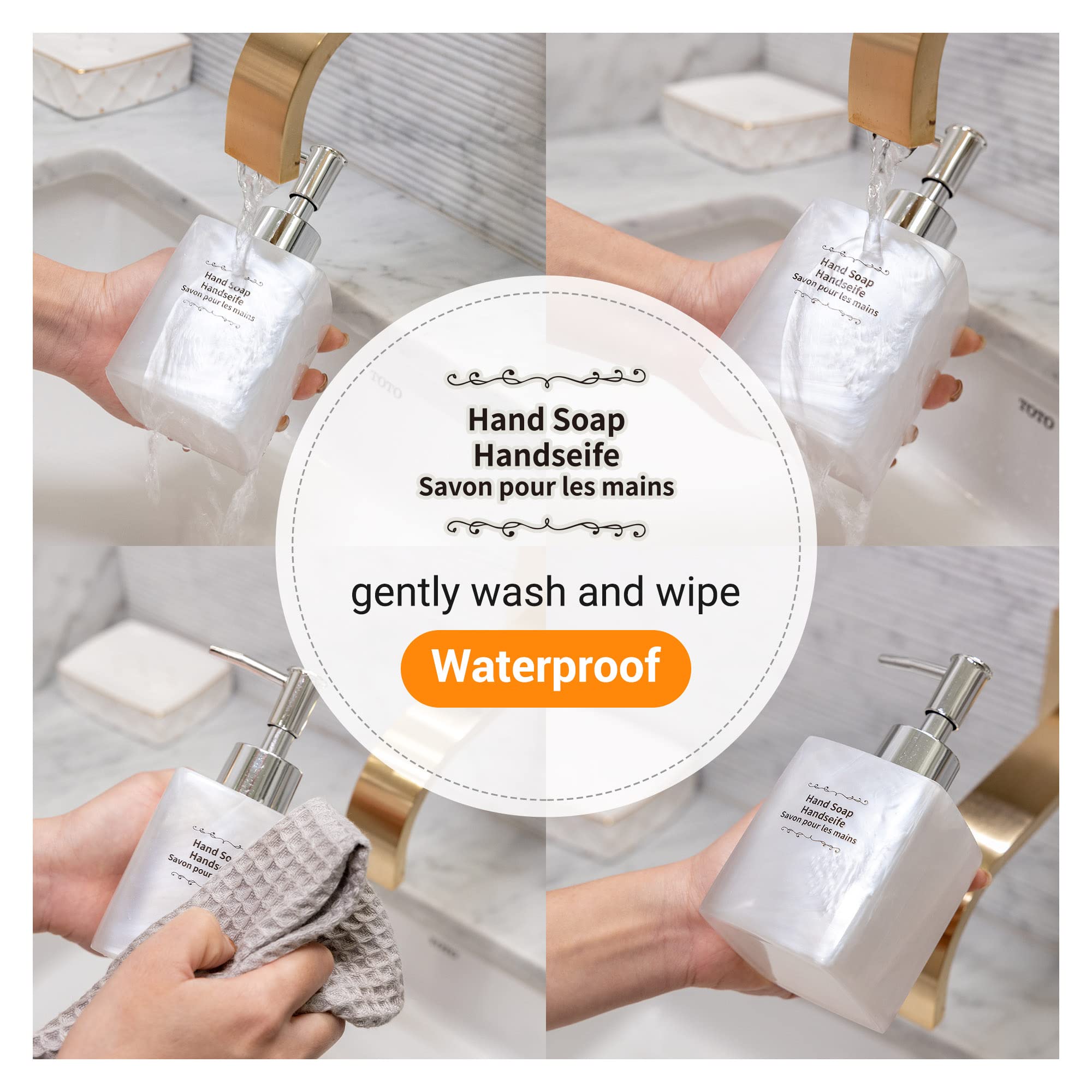108 PCS Bathroom Labels Clear Preprinted Waterproof Travel Bottles Label Stickers for Organization and Storage Bathroom Dispenser Jars Bins Plastic Travel Bottles Containers