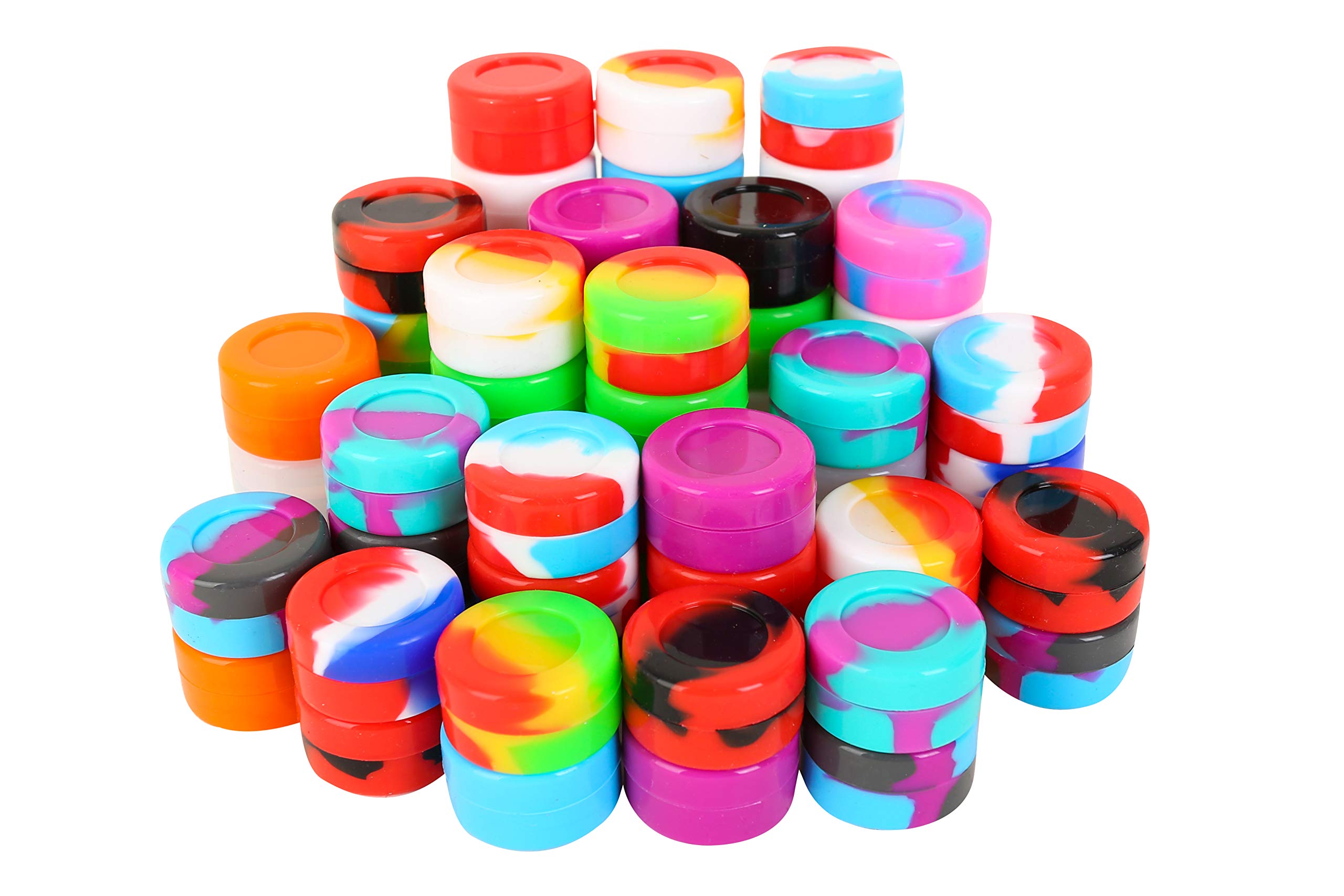Silicone 50PCS 5ML Non-Stick Wax Containers Multi Use Storage Jars Oil Concentrate Bottles Assorted Colors