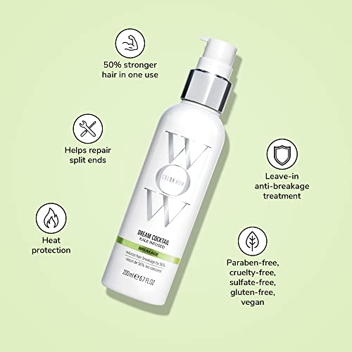 Color Wow Dream Cocktail Kale Infused β 50% stronger hair in a single use; Clinically proven to reduce breakage by 50%; Powerful heat protectant; Helps repair split ends