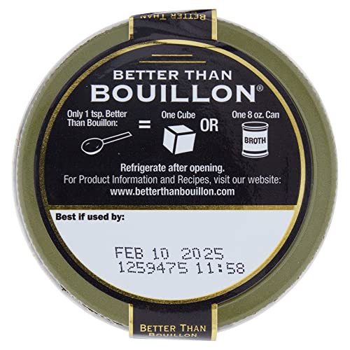 Better Than Bouillon Vegetarian No Chicken Base, Made with Seasoned Vegetables, Certified Vegan, Makes 9.5 Quarts of Broth, 38 Servings, 8 OZ Jar (Pack of 1)