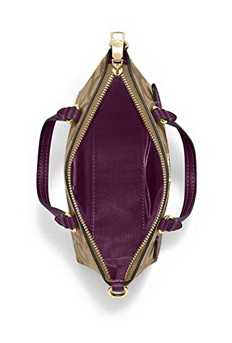 COACH Womens Mini Gallery Crossbody in Signature Canvas Khaki/Boysenberry