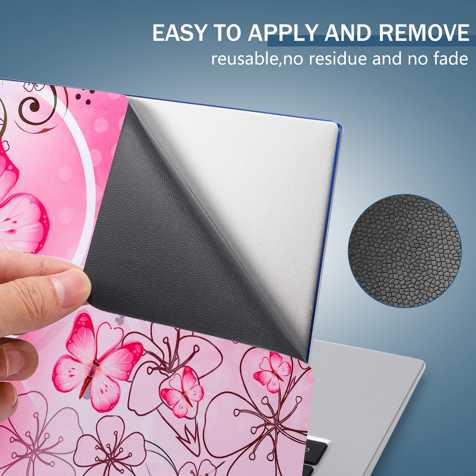 Pink Butterfly11.6 13 13.3 14 15 15.6 inches Netbook Laptop Skin Sticker Reusable Protector Cover Decal FY-NEK-009