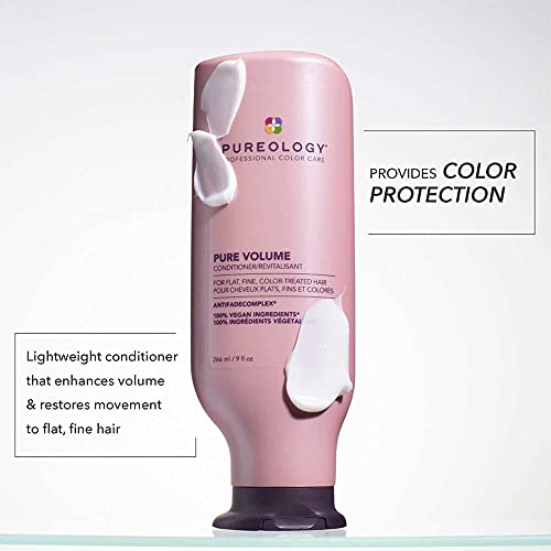 Pureology Pure Volume Shampoo and Conditioner Bundle | For Flat, Fine, Color-Treated Hair | Sulfate-Free | Vegan | Updated Packaging | 9 Fl. Oz.