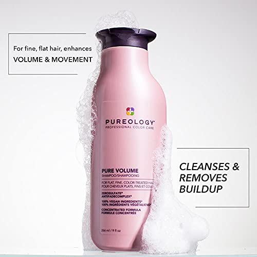 Pureology Pure Volume Shampoo and Conditioner Bundle | For Flat, Fine, Color-Treated Hair | Sulfate-Free | Vegan | Updated Packaging | 9 Fl. Oz.