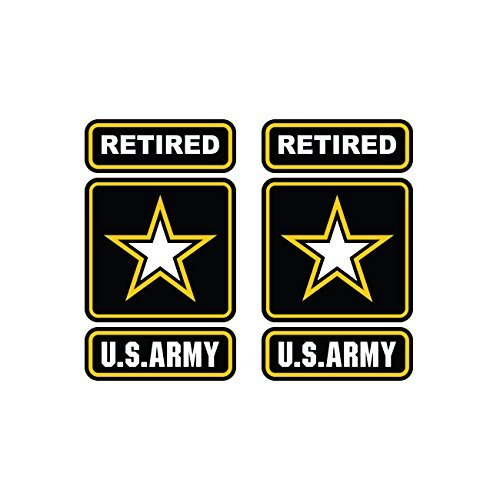 Two Pack Retired Army Sticker Die Cut Decal Self Adhesive Vinyl Ranger Made in USA