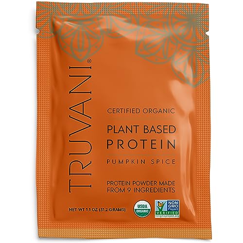 Truvani Vegan Pea Protein Powder | Pumpkin Spice | 20g Organic Plant Based Protein | 1 Serving | Keto | Gluten & Dairy Free | Low Carb | No Added Sugar