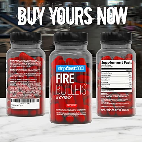 stripfast5000 Fire Bullets with K-CYTRO for Women & Men, Weight Management Supplement, Keto Diet Friendly, 30 Days Supply