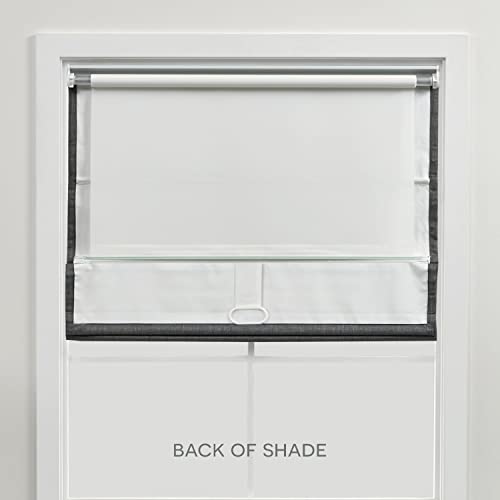 Exclusive Home Ricardo Total Blackout Roman Shade, 31"x64", Black