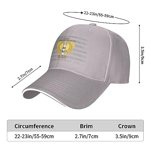 Army Retired Chief Warrant Officer Emblem Cw2 Hat Baseball Cap Duck Tongue Cap Adult Sandwich Hat Gray