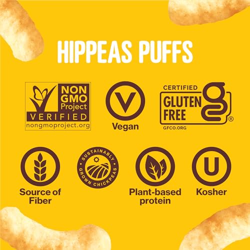 Hippeas Chickpea Puffs, Vegan White Cheddar, 4 Ounce (Pack of 1), 4g Protein, 3g Fiber, Vegan, Gluten-Free, Crunchy, Plant Protein Snacks