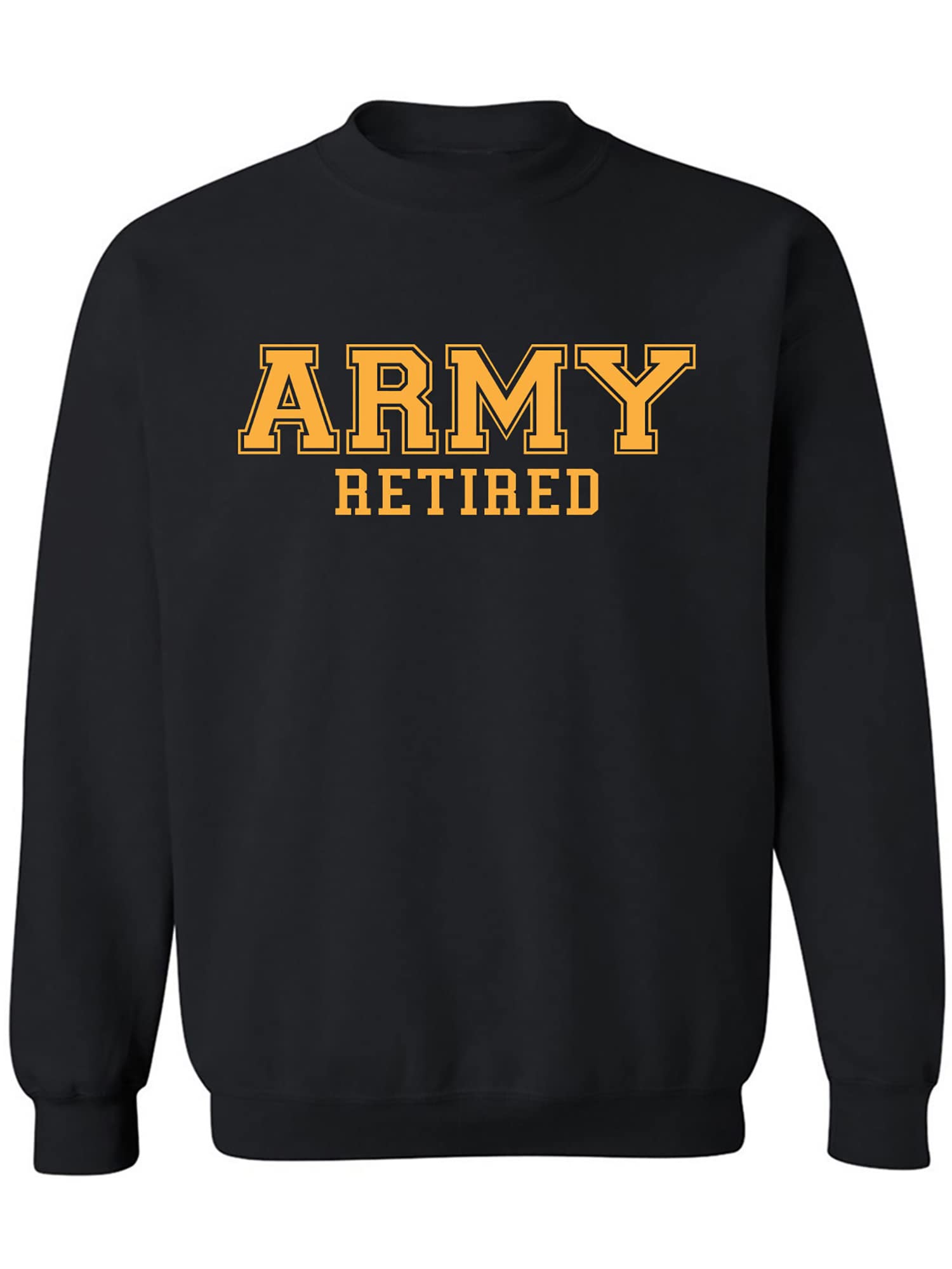 zerogravitee Army Retired Gold logo Military Style PT Crewneck Sweatshirt in Black - XX-Large
