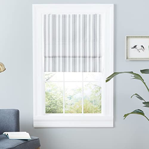 Exclusive Home Ricardo Total Blackout Roman Shade, 31"x64", Black