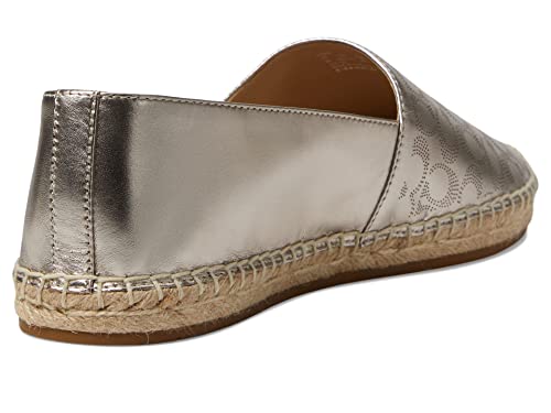 COACH Carley Metallic Leather Espadrille Platinum Champagne 5 B (M)