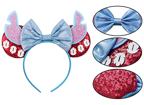 TUTKIMUS Mouse Ears for Women, Classic Sequin Headbands Suitable Amusement Park Trips Cosplay Costume Princess Decoration Party Favors
