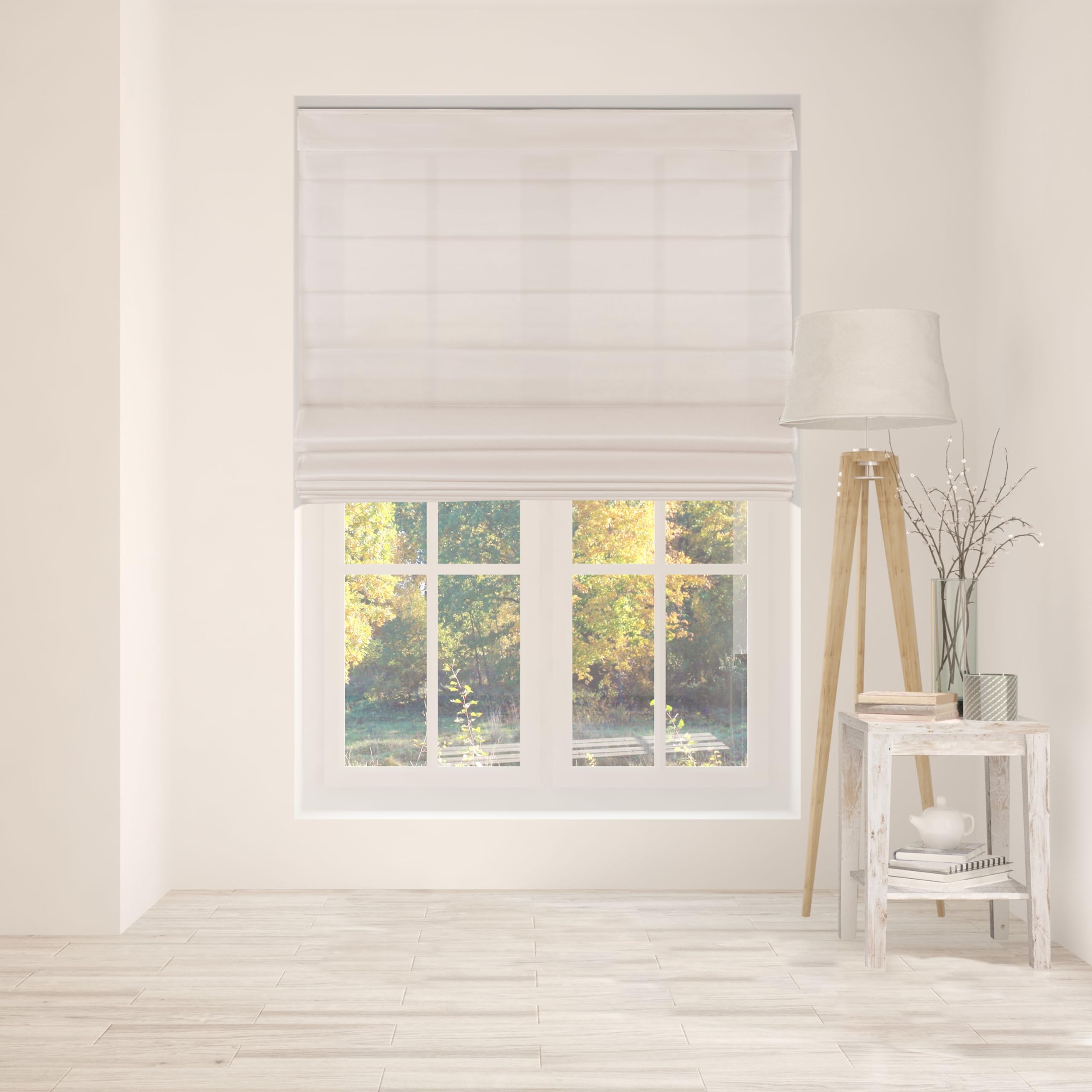 Arlo Blinds Cordless Fabric Roman Shades Light Filtering Window Blinds, Color: Pebble Beach, Size: 26.5" W x 60" H