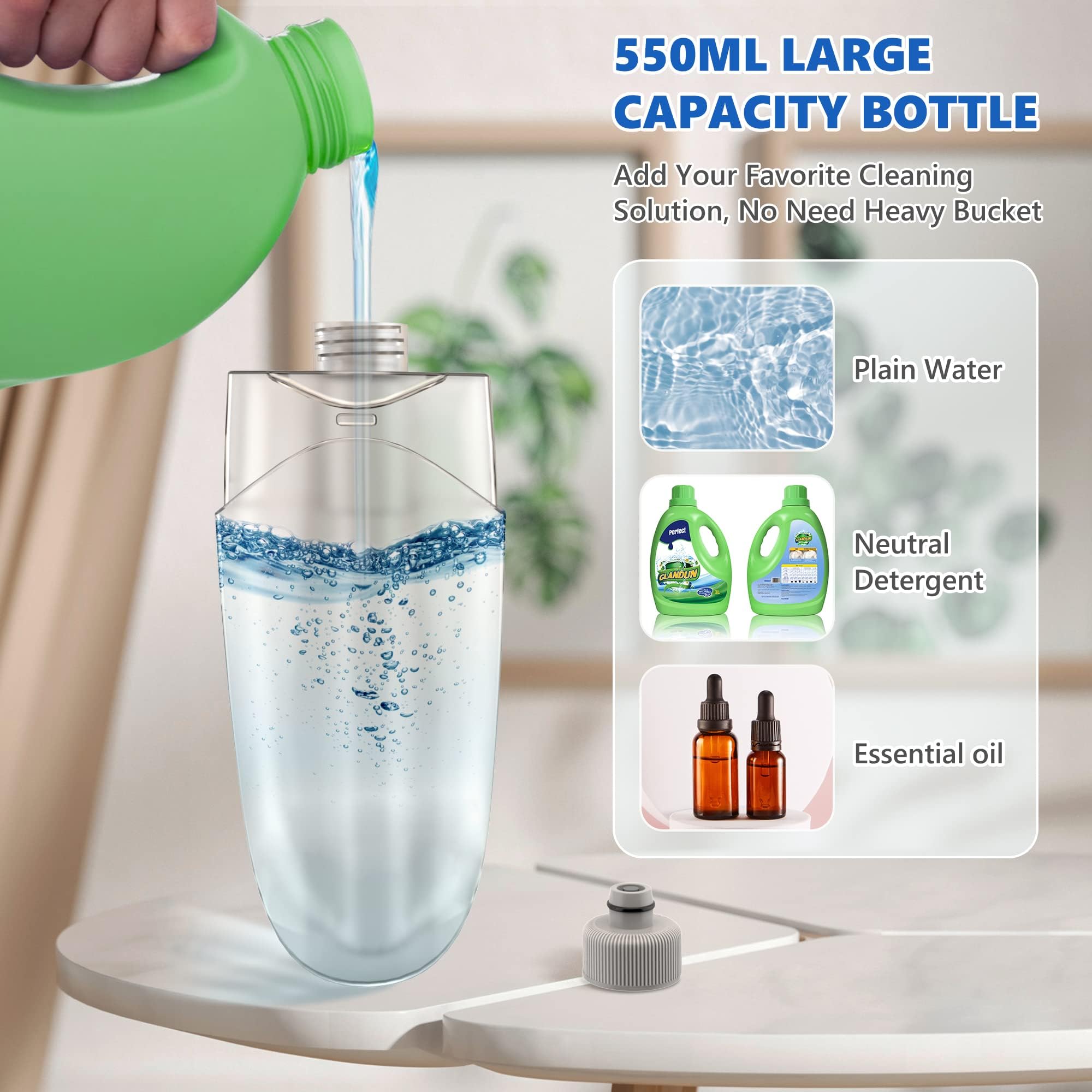 Spray Mops for Floor Cleaning - BPAWA Microfiber Spray Floor Mop Flat Dust Mop for Hardwood Laminate Tile Wood Kitchen Floors, Dry Wet Mop with Sprayer 2 x 550ML Bottles and 4 x Reusable Washable Pads