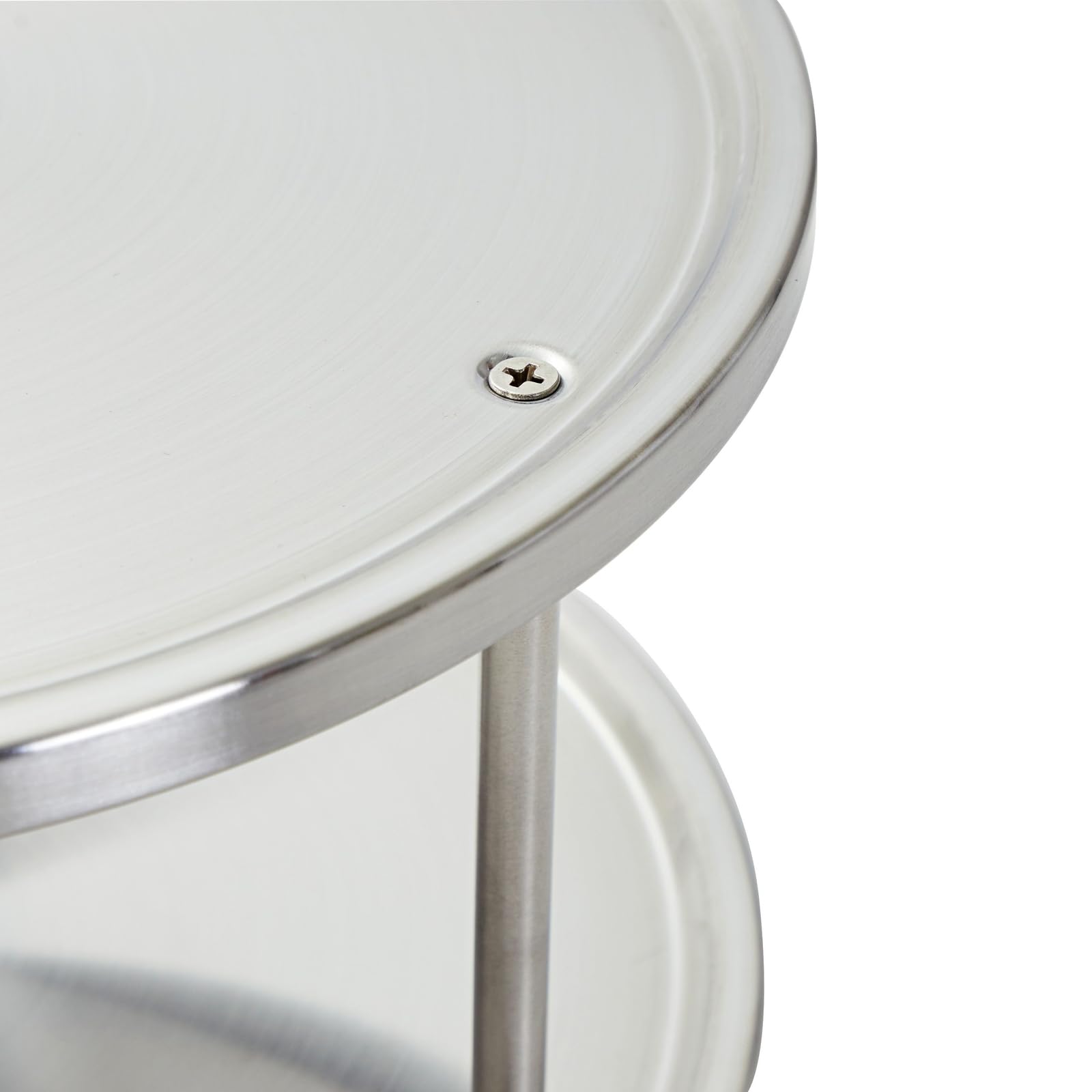 Juvale 2 Tier Lazy Susan Turntable Organizer for Cabinet, Revolving Spice Rack Carousel for Kitchen Pantry Storage, Stainless Steel (10.5 in)