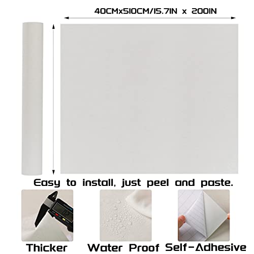 LOVADA Peel and Stick Wallpaper Rice White Silk Wall Paper - 15.7 x 200 Inch Self Adhesive Wallpaper Peel and Stick, Easy to Paste Wall Contact Paper for Stand Liner, Table and Door Makeover Decor