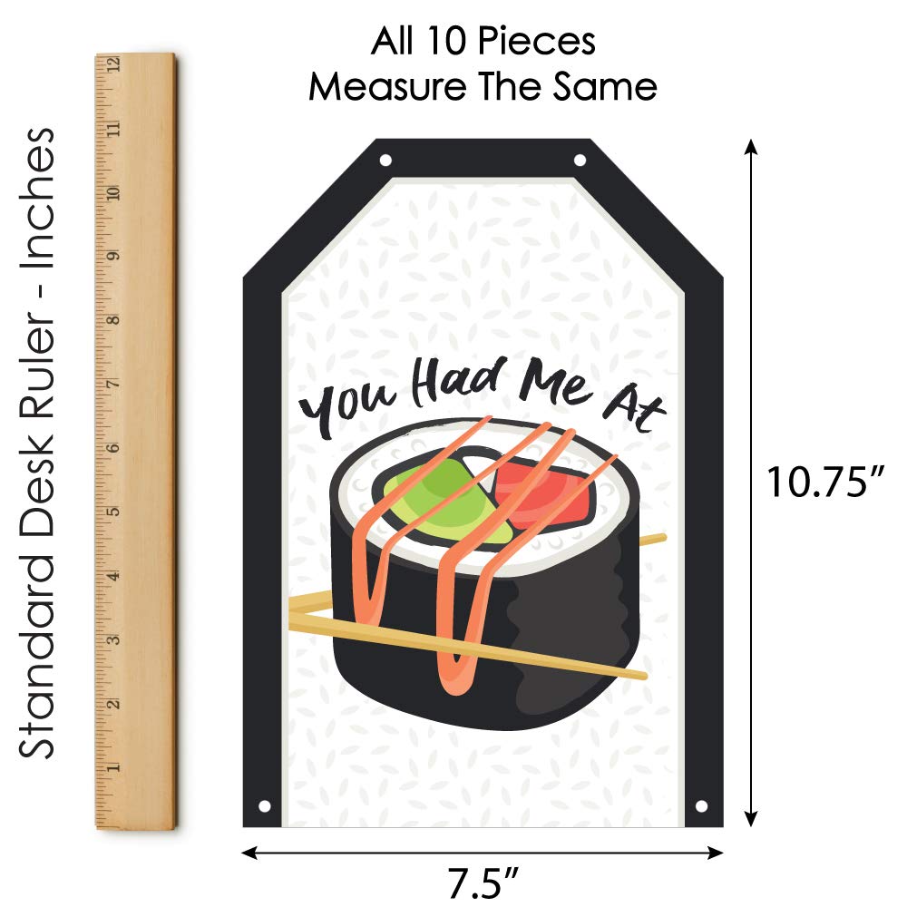 Big Dot of Happiness Let’s Roll - Sushi - Hanging Vertical Paper Door Banners - Japanese Party Wall Decoration Kit - Indoor Door Decor