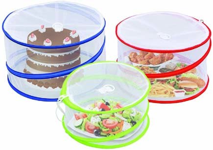 Outdoorwares 6 Pop Up Food Cover Protectors Set | Fine Mesh Screen, Bottomless & Collapsible Design with Handles | Keep Bugs, Insects & Flies Away | for Picnics, Outdoor Fiestas, BBQ, Camping & More