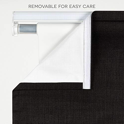 Exclusive Home Curtains Acadia 100% Blackout Polyester Roman Shade, 34"x64", Black