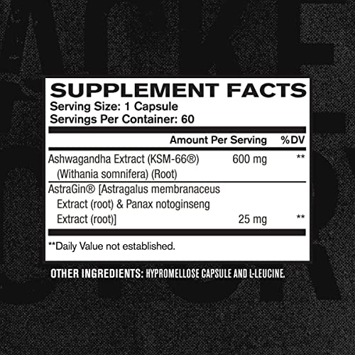 Ashwagandha Root Extract (KSM-66 Ashwagandha) w/ 5% Withanolides - Supplement for Natural Stress Relief, Cognitive Function, Vitality, and Mood Support - 60 Veggie Capsules