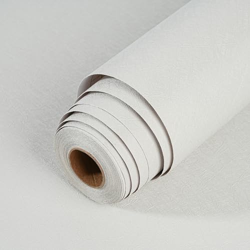 LOVADA Peel and Stick Wallpaper Rice White Silk Wall Paper - 15.7 x 200 Inch Self Adhesive Wallpaper Peel and Stick, Easy to Paste Wall Contact Paper for Stand Liner, Table and Door Makeover Decor