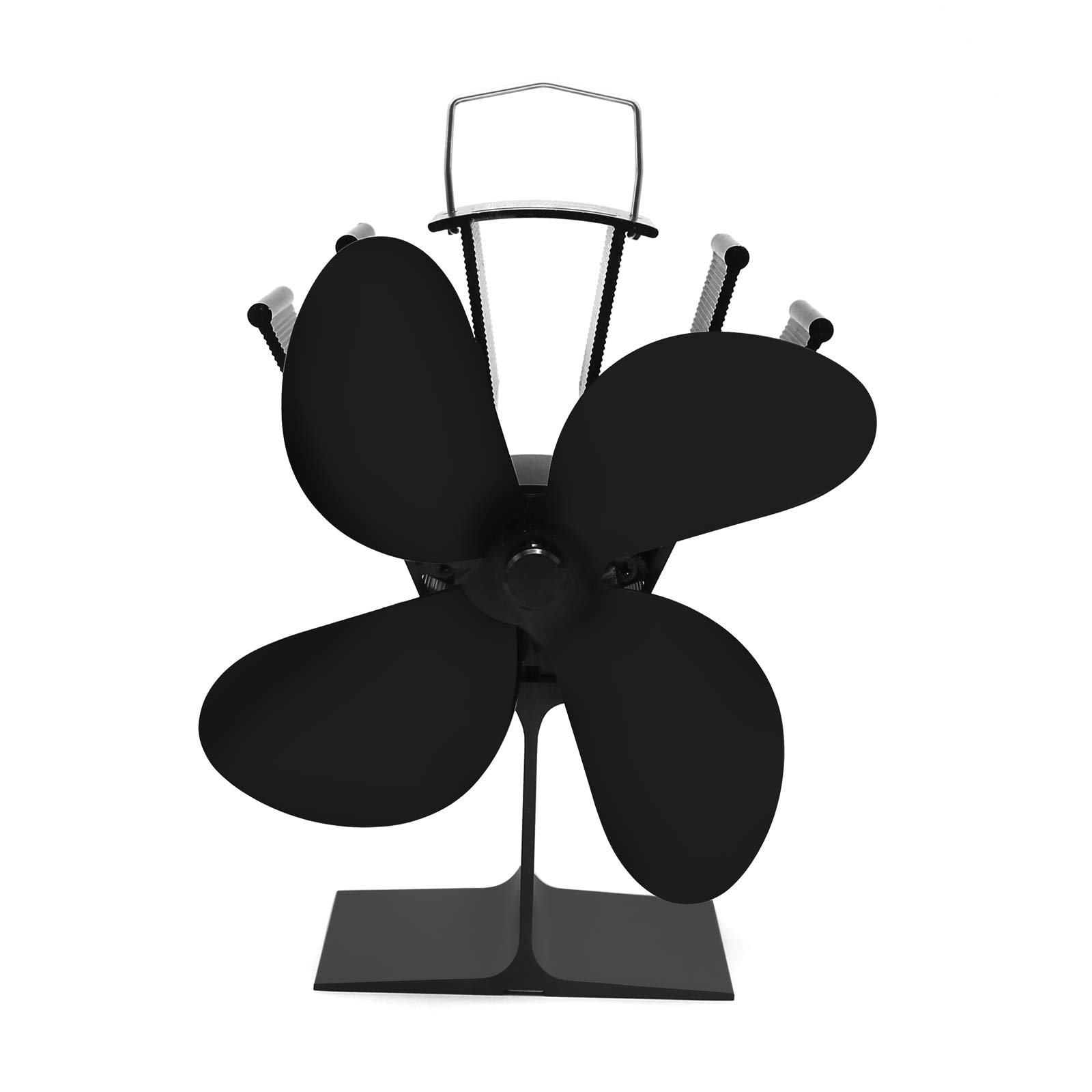 Anxingo Fireplace Fan 4-Blade Heat Powered Stove Fan Wood Burning Stove Fan for Wood Log Burner Fireplace Increases Warm Air