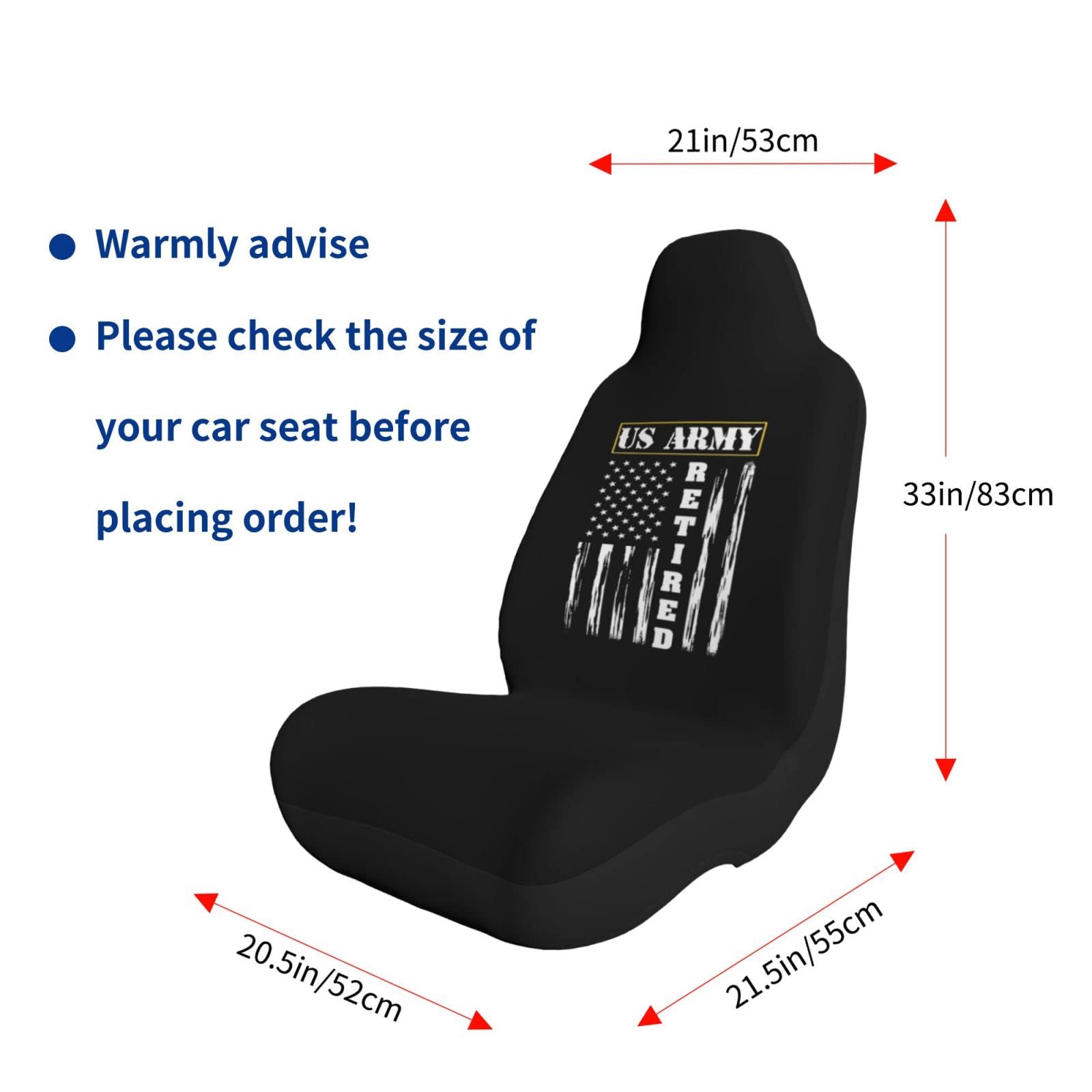 OSUKI Army Retired American Flag Car Seat Covers, Universal Fit for Auto Truck Van SUV, Easy Install