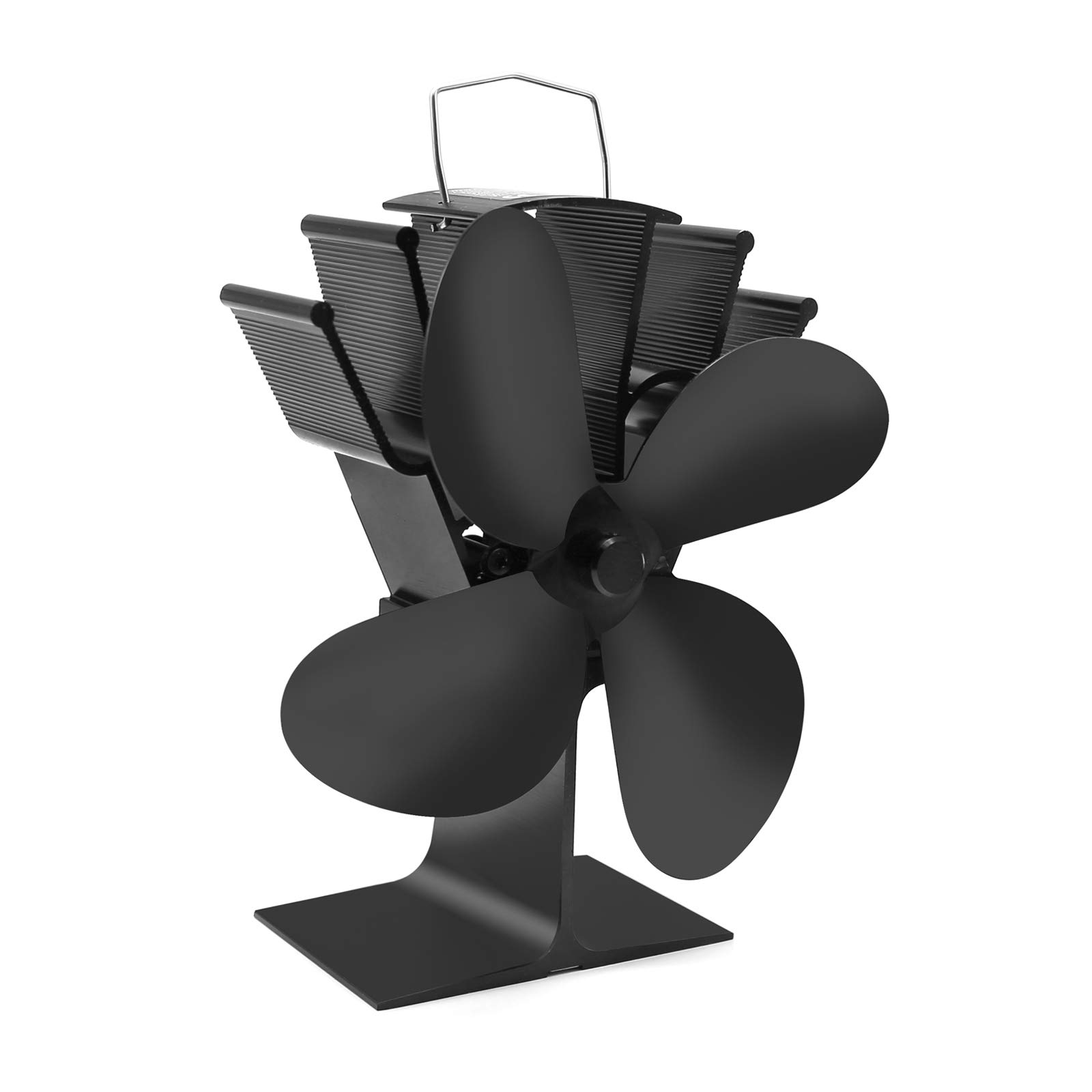 Anxingo Fireplace Fan 4-Blade Heat Powered Stove Fan Wood Burning Stove Fan for Wood Log Burner Fireplace Increases Warm Air