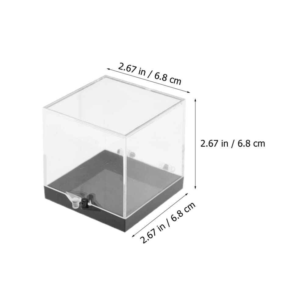 NOLITOY Home Decor 8pcs Natural Rough Mineral Specimen Display Case Holder Square Transparent Plastic Box Sample Display Box Jewelry Storage Container for Home Plastic Storage Bins