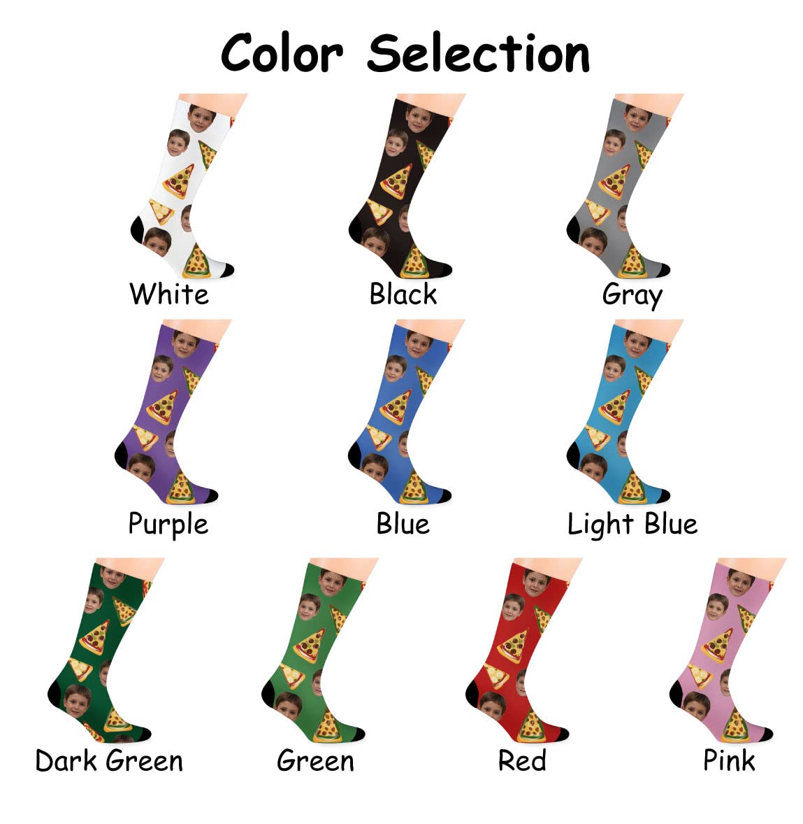 ShineSand Crazy Funny Food Socks,Novelty Custom Face Socks,Photo Socks Personalized With Pizza Taco Beer Avocado Fun Gift