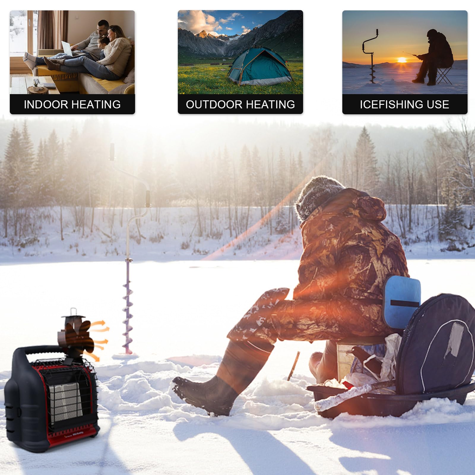 Uniflasy Wood Stove Fan Heat Powered,123456
