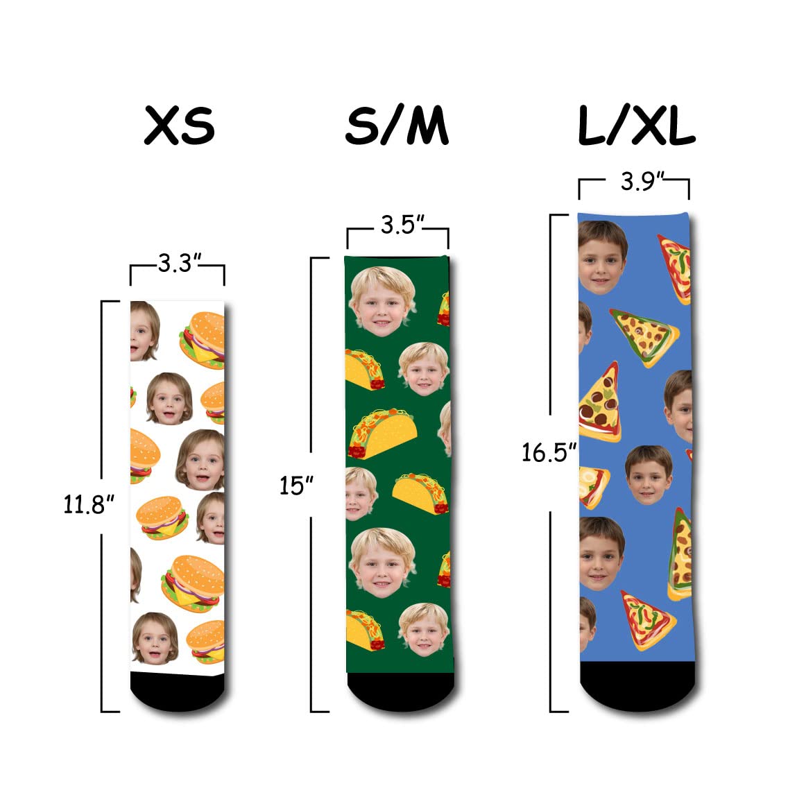 ShineSand Crazy Funny Food Socks,Novelty Custom Face Socks,Photo Socks Personalized With Pizza Taco Beer Avocado Fun Gift