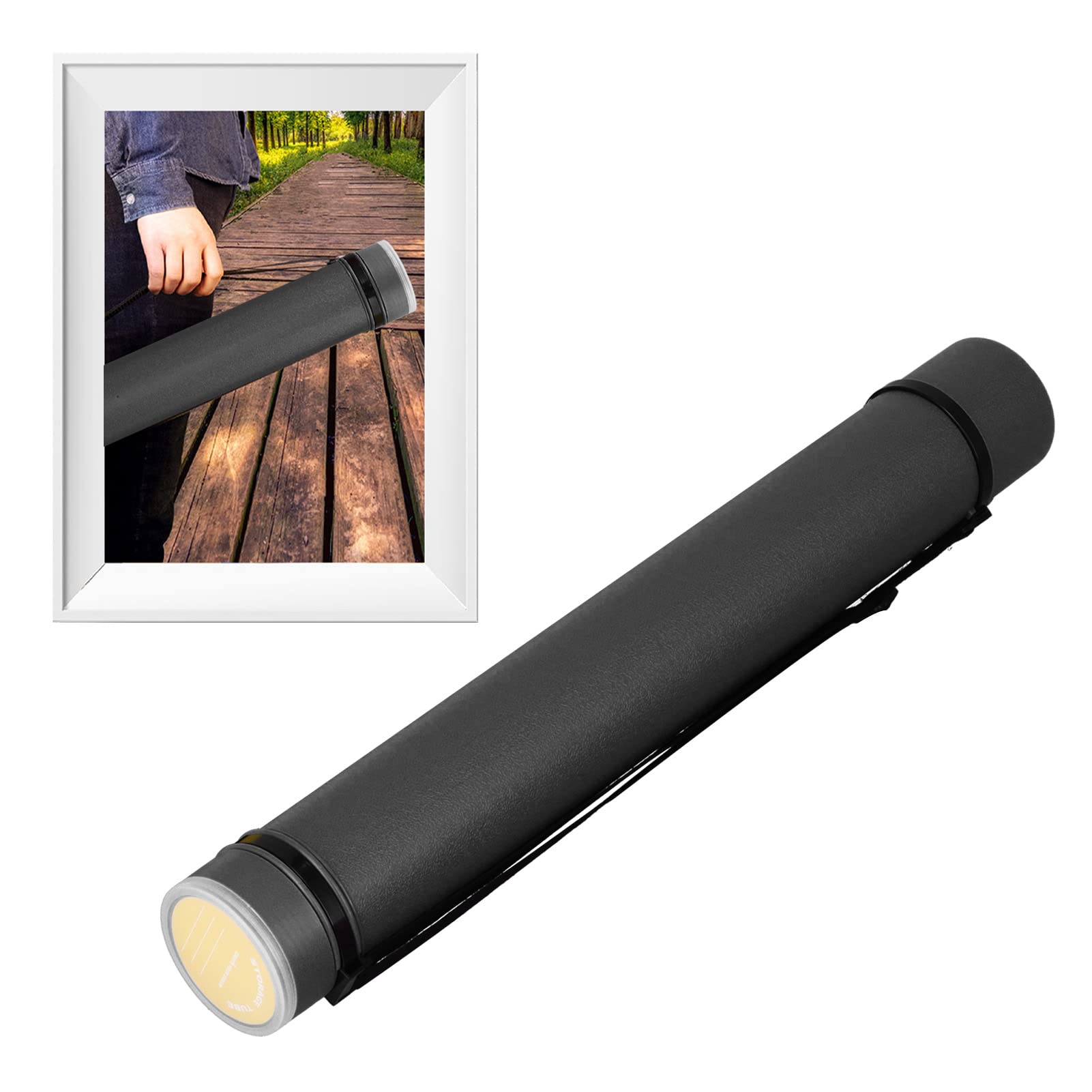 Blueprint Tube, Poster Storage Tube Waterproof Moistureproof Large Capacity Environmentally Friendly Plastic with Strap for Outdoor for Storage for Travel(Yellow)