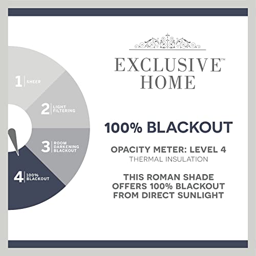 Exclusive Home Ricardo Total Blackout Roman Shade, 34"x64", Natural