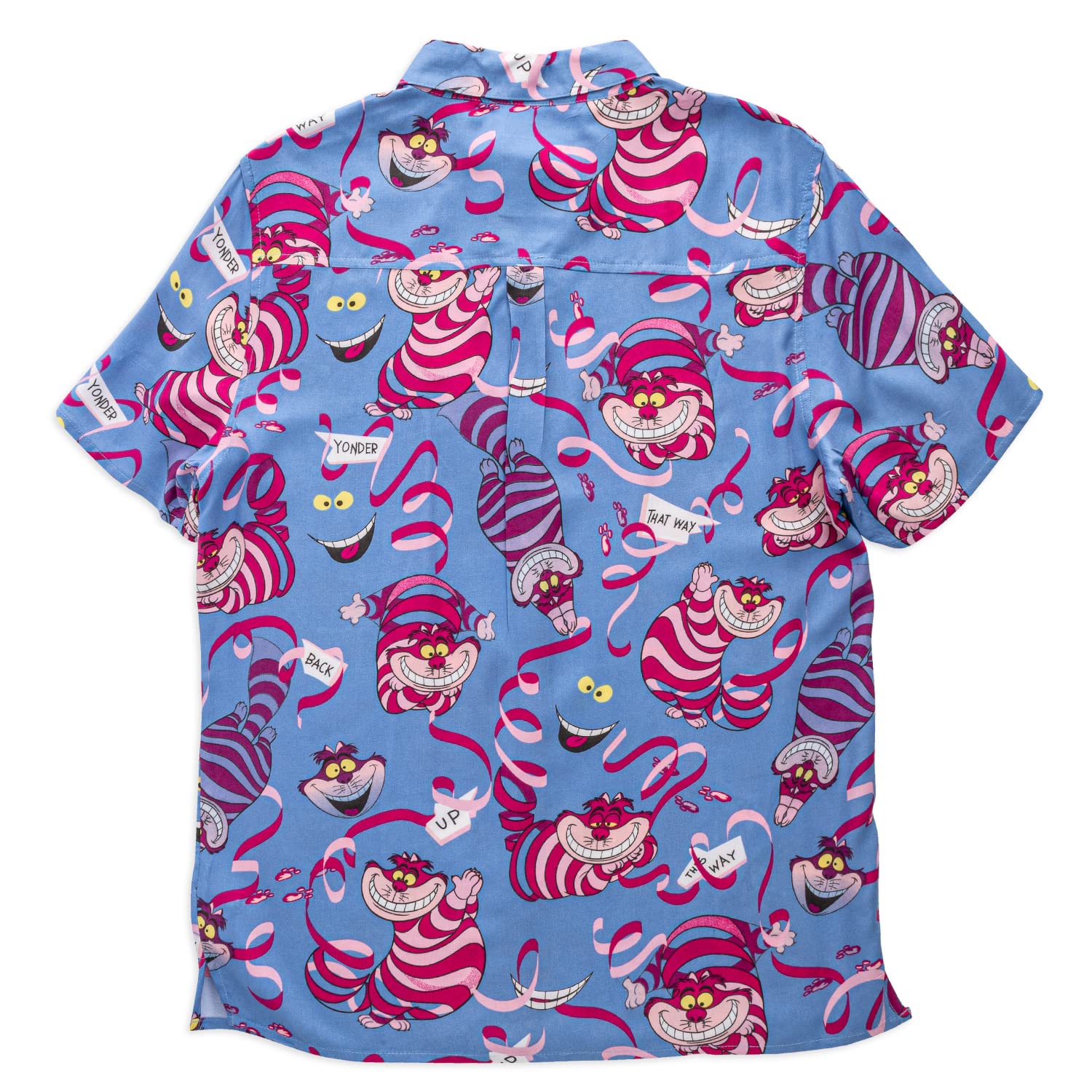 Loungefly Disney Chesshire AOP Button Up Shirt, Size Large