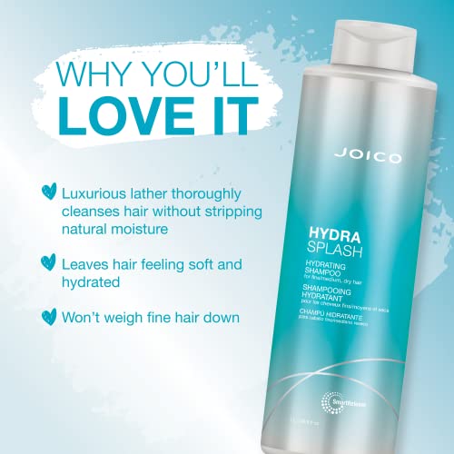 HydraSplash Hydrating Shampoo | For Fine, Medium, Dry Hair | Replenish Moisture | Add Hydration & Softness | WIth Sea Kelp & Coconut Water | 33.8 Fl Oz