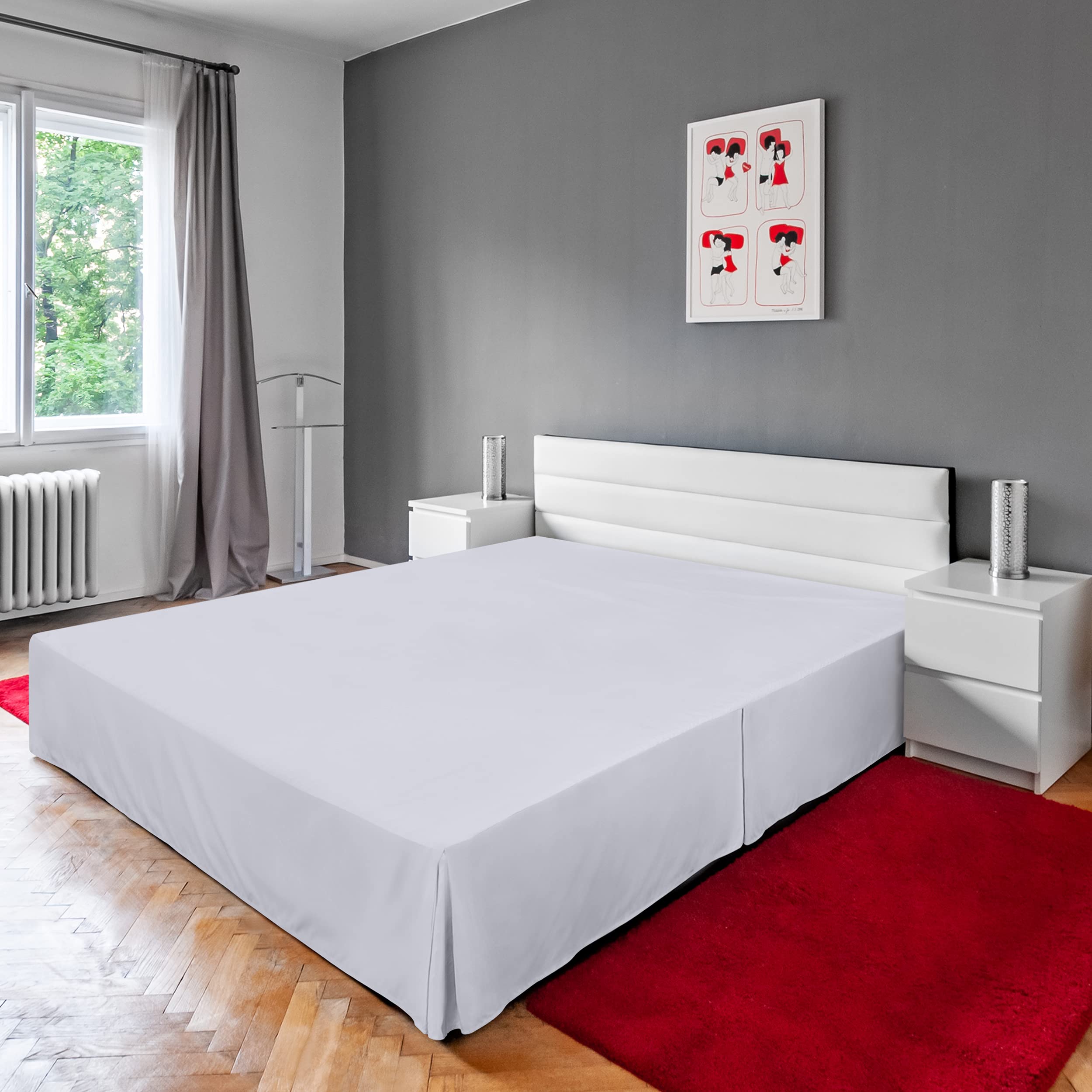 Utopia Bedding Full Bed Skirt - Soft Quadruple Pleated Ruffle - Easy Fit with 16 Inch Tailored Drop - Hotel Quality, Shrinkage and Fade Resistant (Full, White)