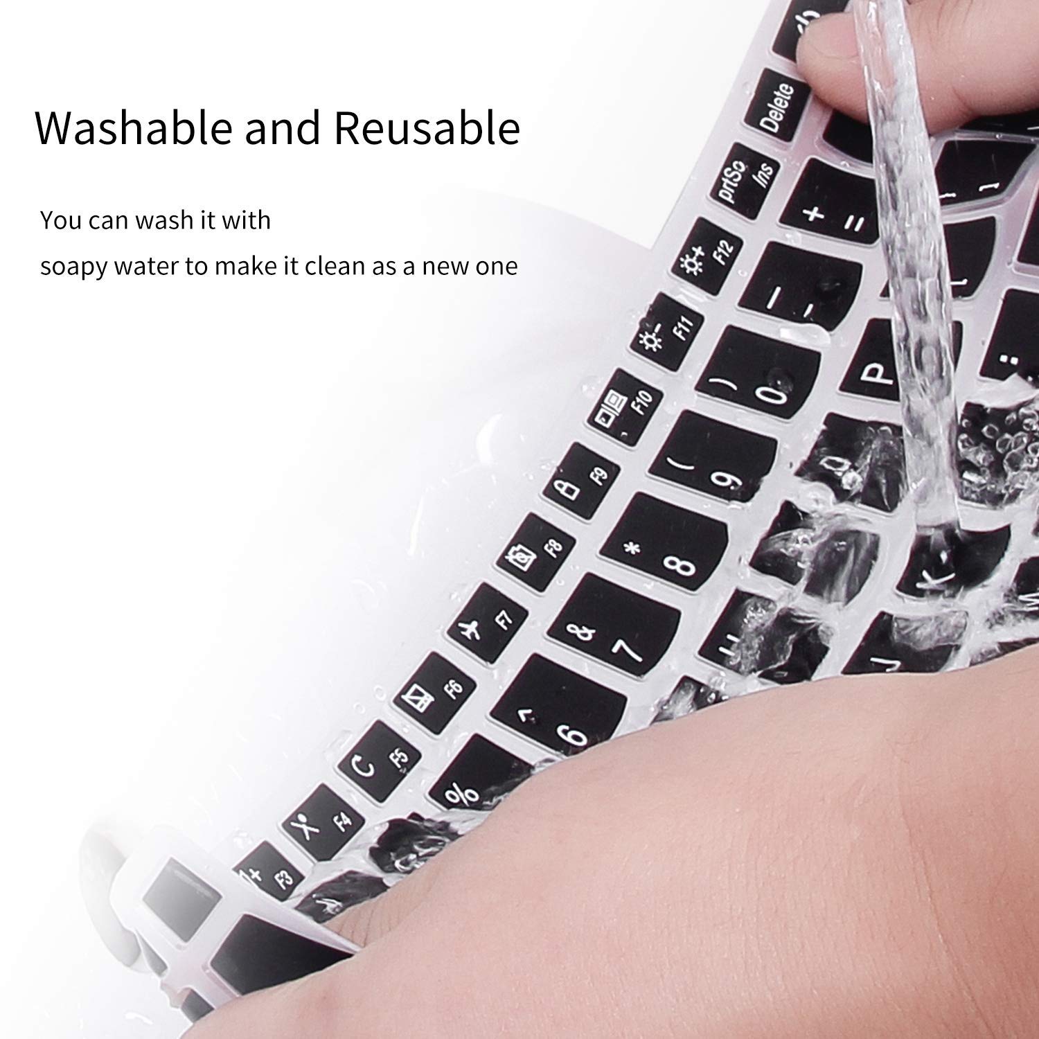 CaseBuy Keyboard Cover for Dell Latitude 5480 5490 5491 7490 7480 14 inch Laptop, Dell 3340 E3340 E5490 E5491 E5450 E5470 E7450 E7470 E7480 Keyboard Protective Skin with Point, Black