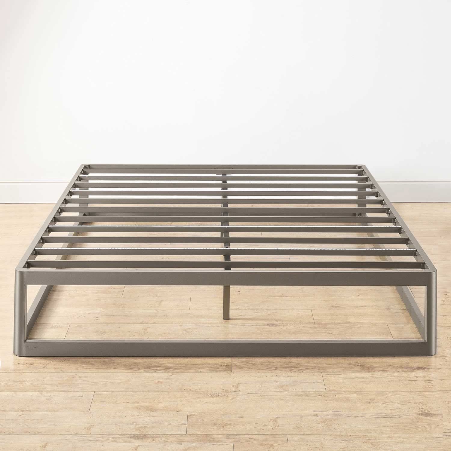 Mellow 9" Metal Platform Bed Frame w/Heavy Duty Steel Slat Foundation, Full, Grey