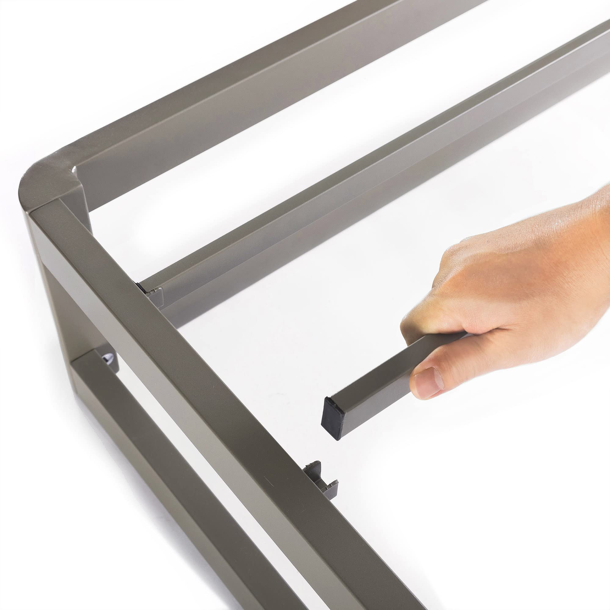 Mellow 9" Metal Platform Bed Frame w/Heavy Duty Steel Slat Foundation, Full, Grey